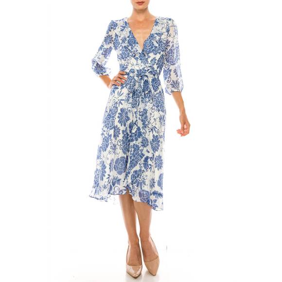 Maison Tara | Dresses | New Maison Tara Floral Wrap Style Midi Dress In ...
